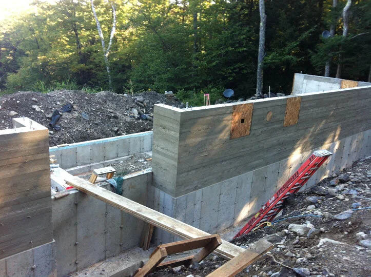 Berkshires Custom Residence: Board-formed Concrete Foundation Pour ...