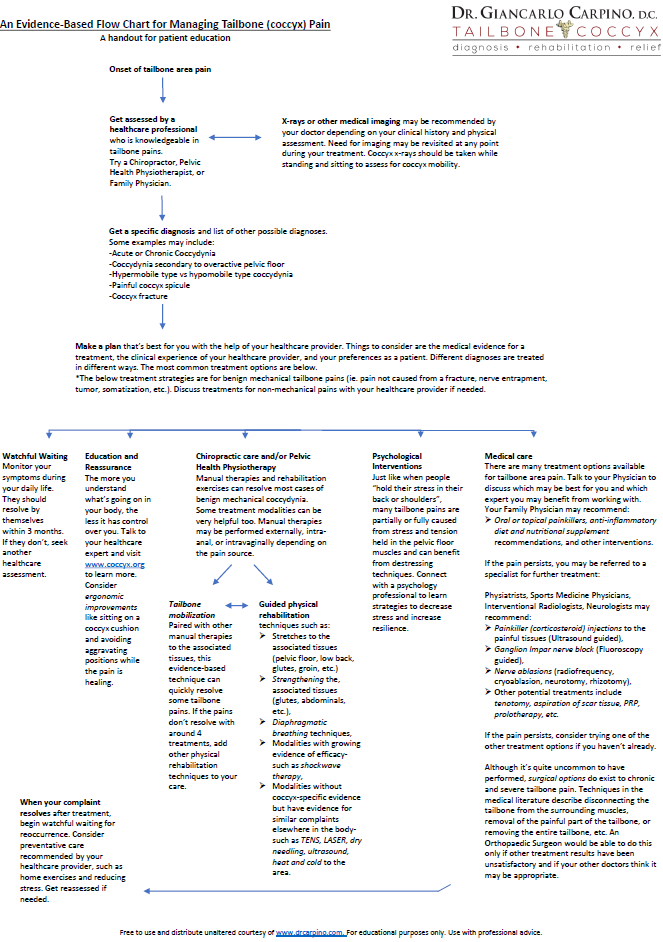 Flow Chart for Managing Tailbone Pain — DR. CARPINO