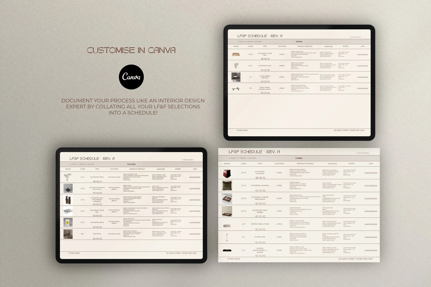 Lighting & Power Schedule Template — Studio Albus: Interior Design ...