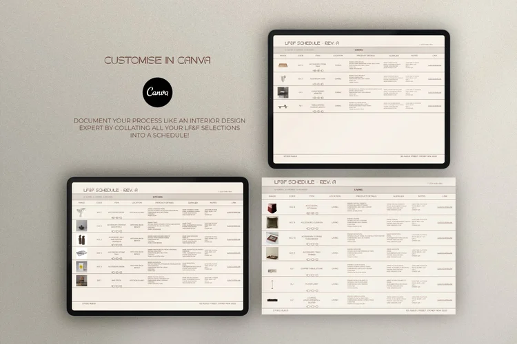 Lighting & Power Schedule Template — Studio Albus: Interior Design ...