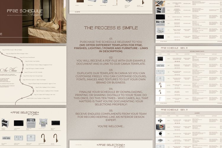 Finishes Schedule Template — Studio Albus: Interior Design Studio + Creative Agency, Sydney