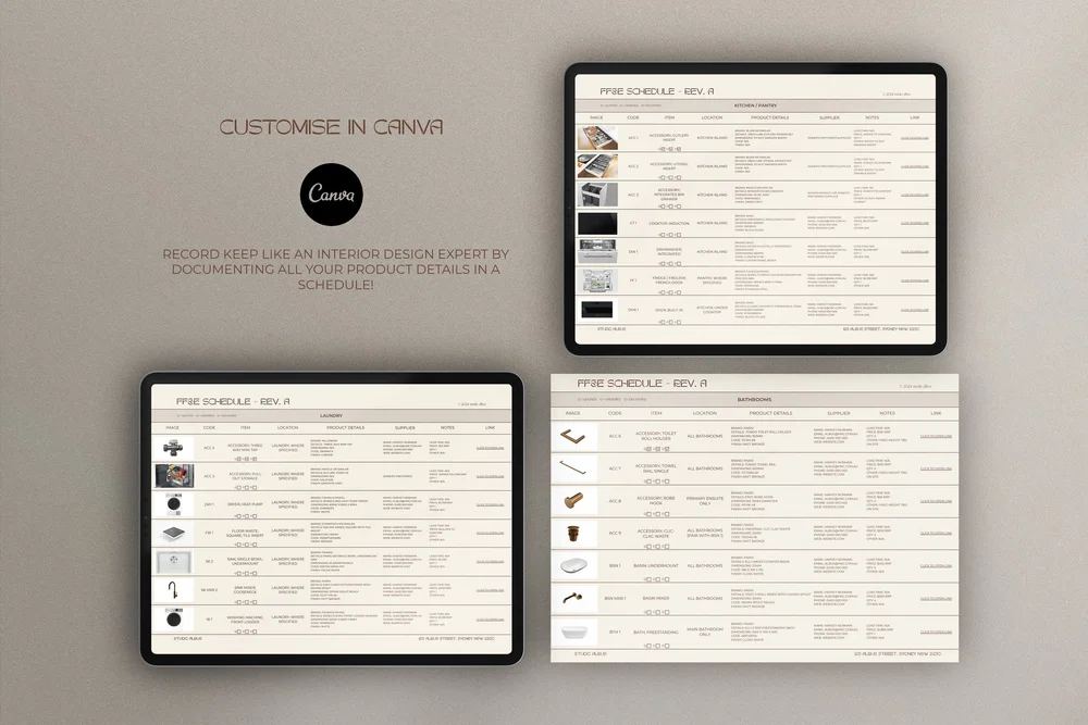 Lighting & Power Schedule Template — Studio Albus: Interior Design ...