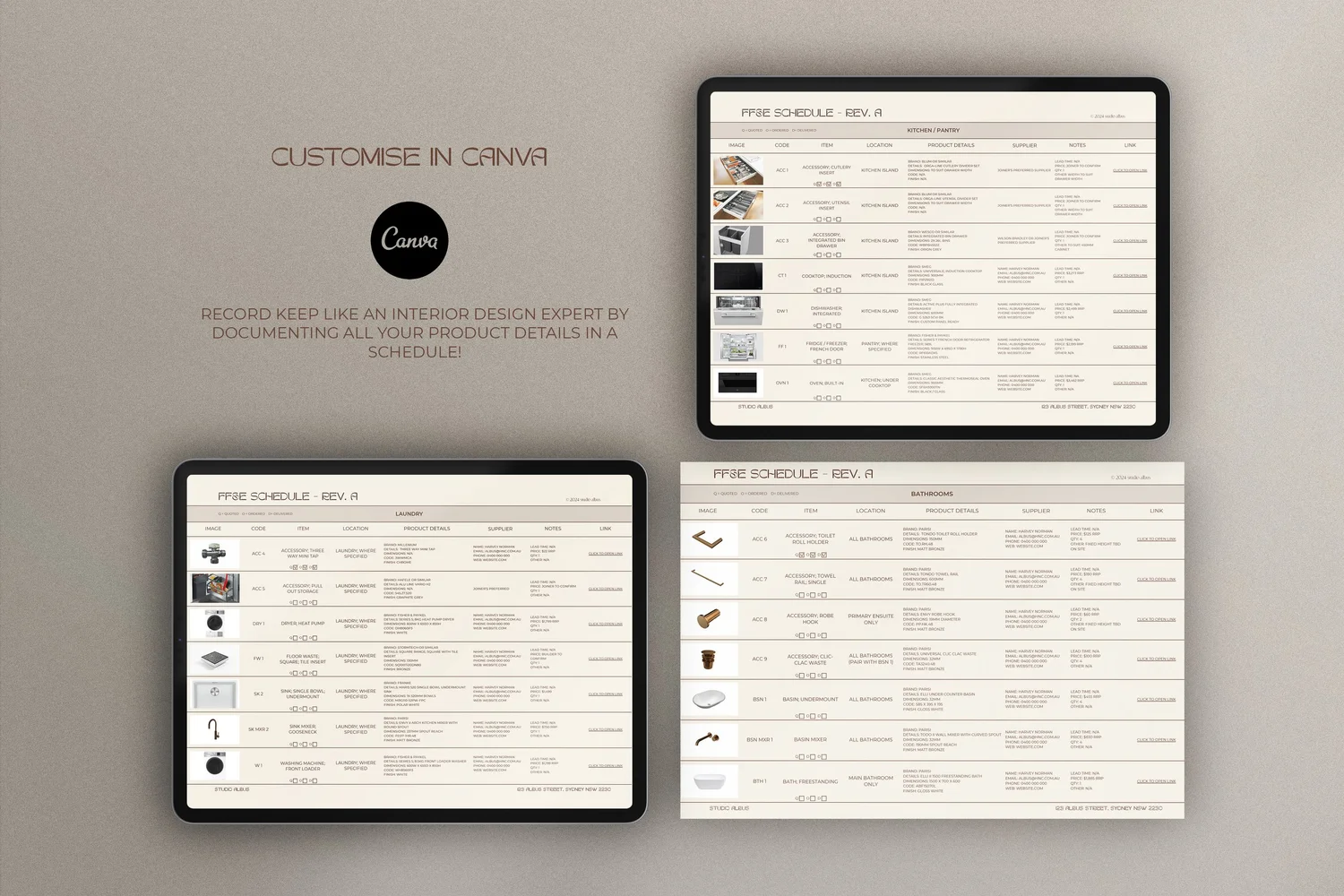 Lighting & Power Schedule Template — Studio Albus: Interior Design ...