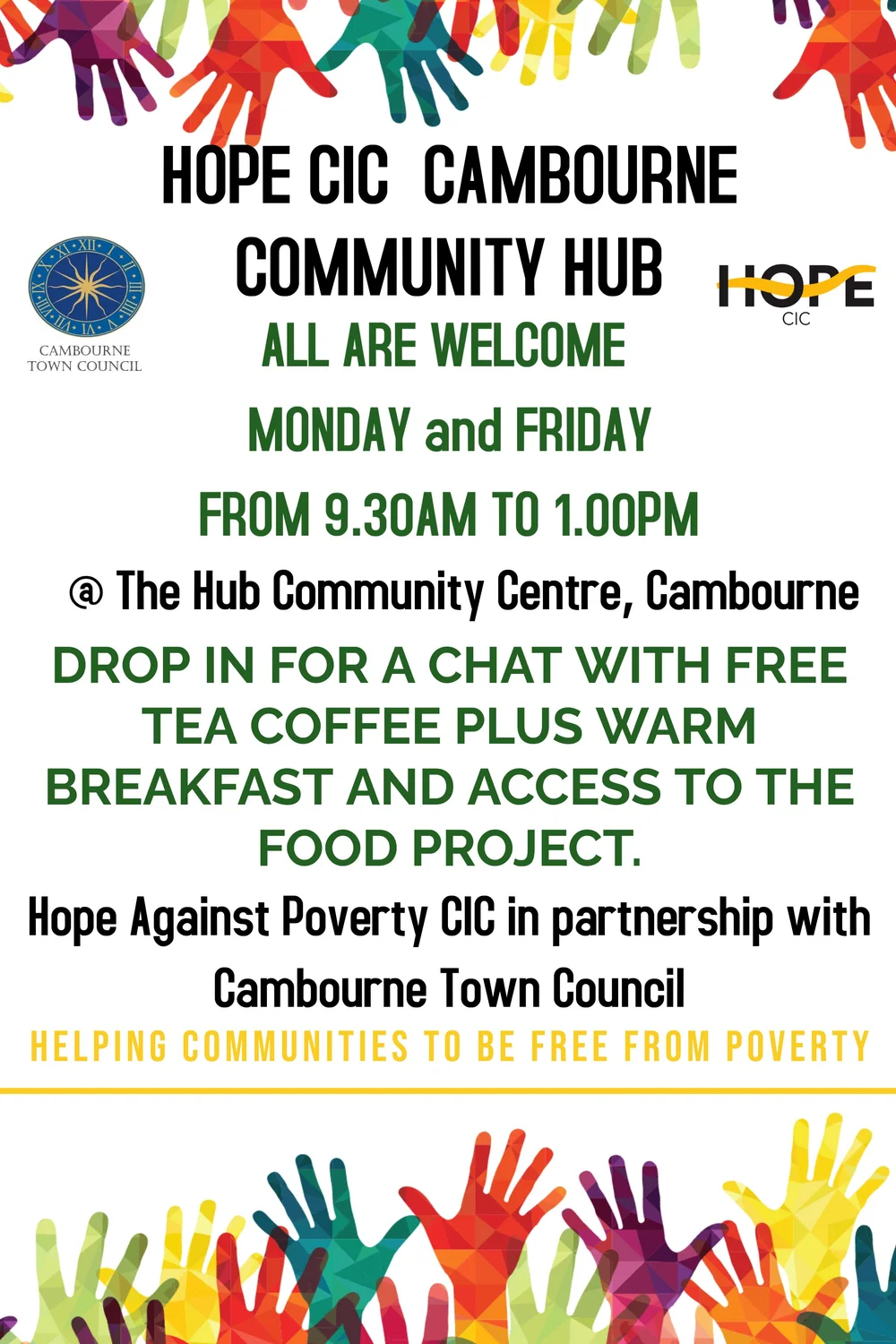 Community Hub - Cambourne — Hope Against Poverty- Reg No.13003252