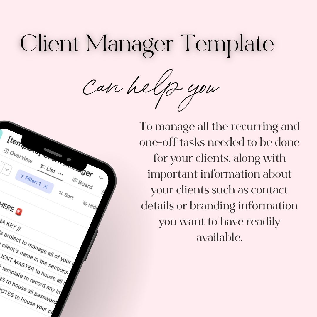 Client Manager Asana Project Template For Small Business System ...