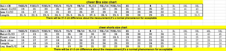Sizing Charts — Infinity Athletics