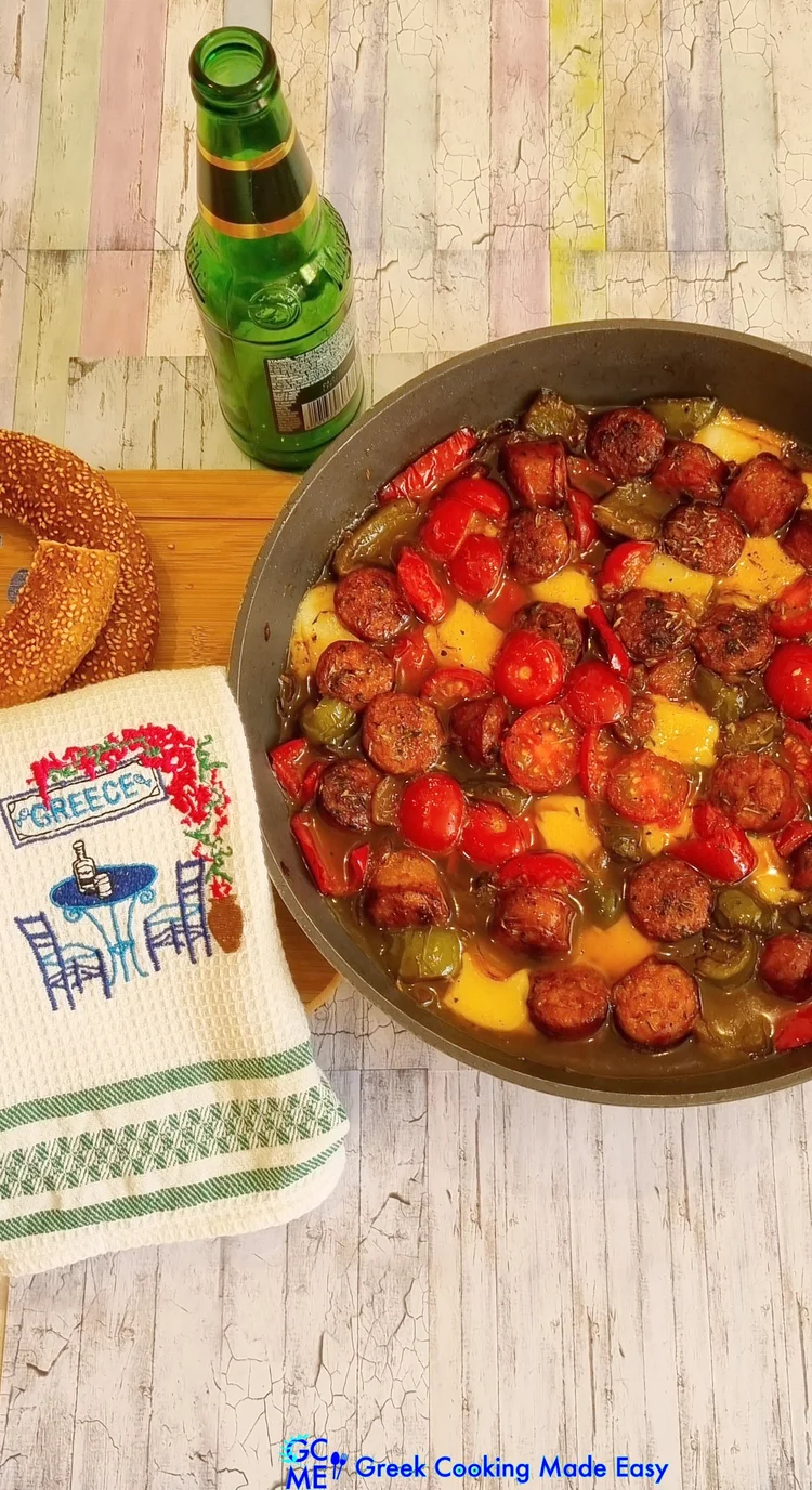 Greek Sausages Tigania i.e. Stir Fried with Beer — Greek Cooking Made Easy