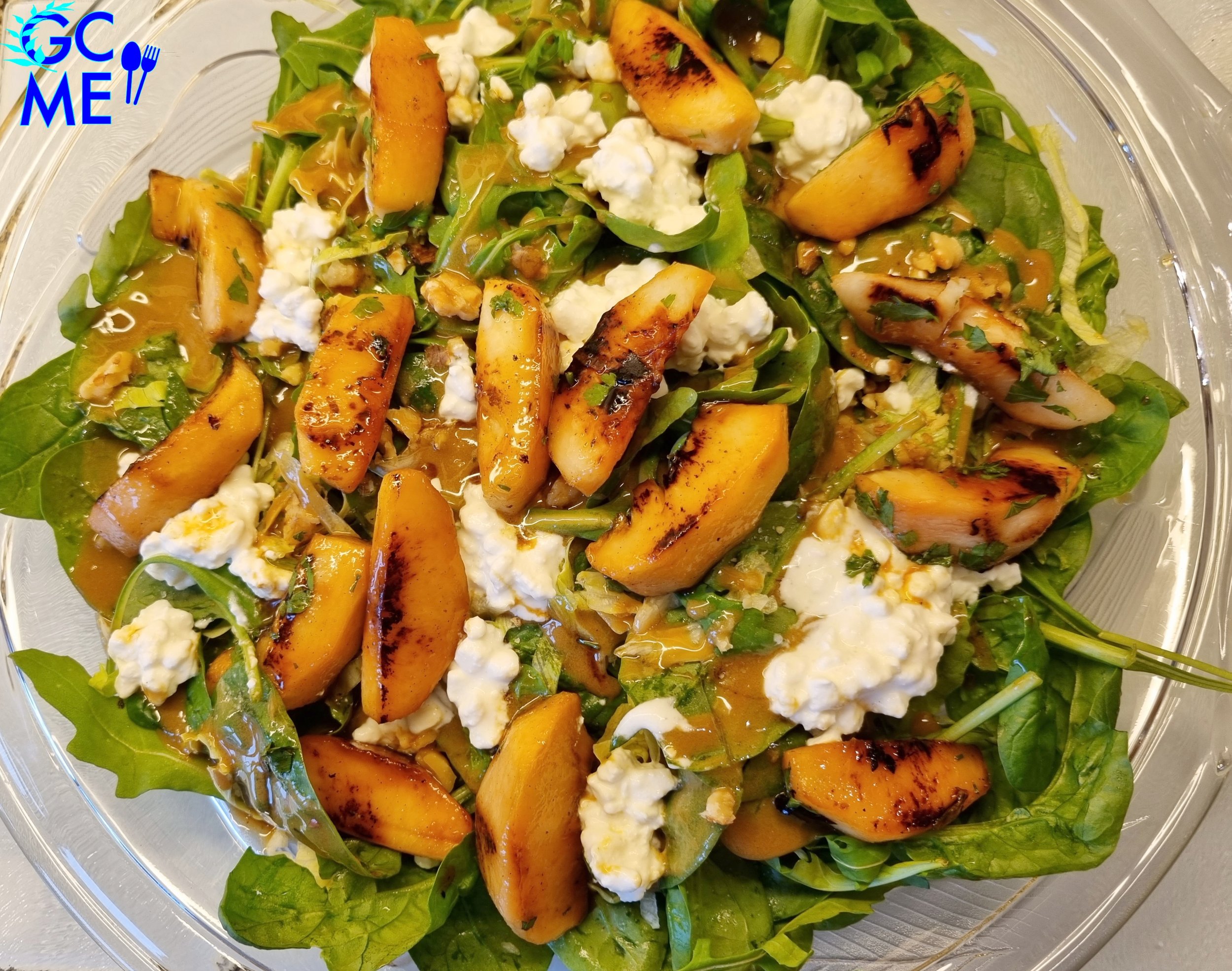 Greek Summer Salad with grilled Peaches and Honey — Greek Cooking Made Easy