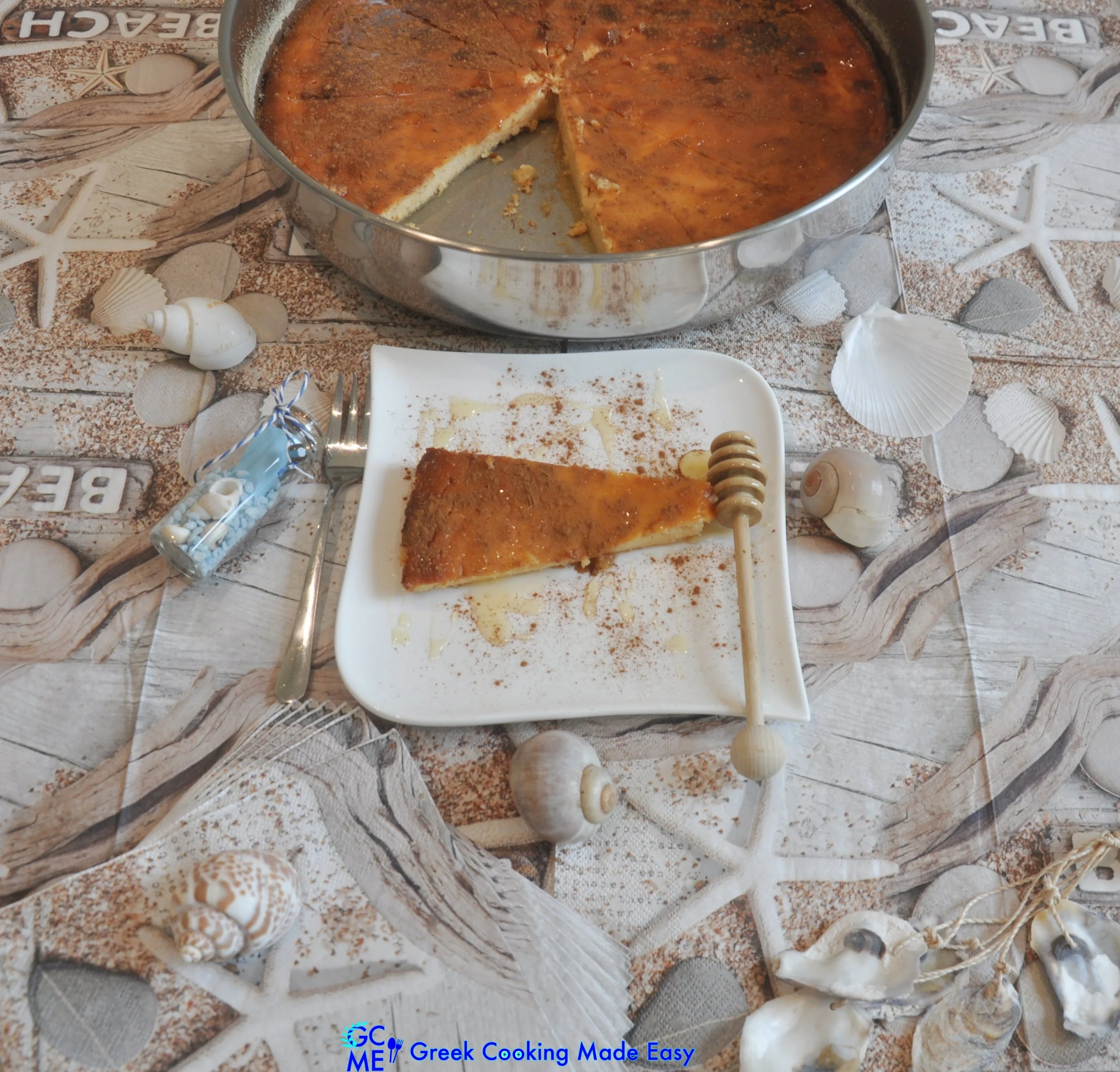 Crustless Greek Honey Cheesecake aka Melopita from Sifnos Island ...