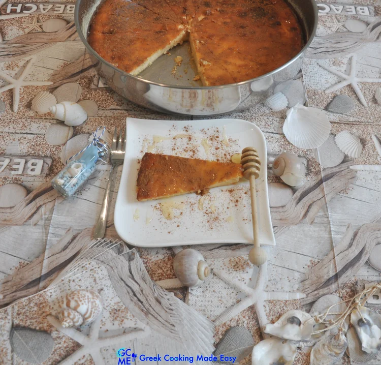 Crustless Greek Honey Cheesecake aka Melopita from Sifnos Island ...