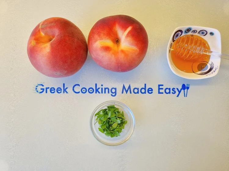 Greek Summer Salad with grilled Peaches and Honey — Greek Cooking Made Easy