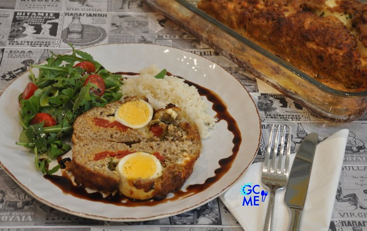 Greek Meatloaf aka Rolo with Eggs and Sweet Peppers — Greek Cooking ...