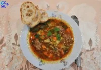 Giouvarlakia (Greek meatballs) Soup with tomato and Vegetables — Greek ...