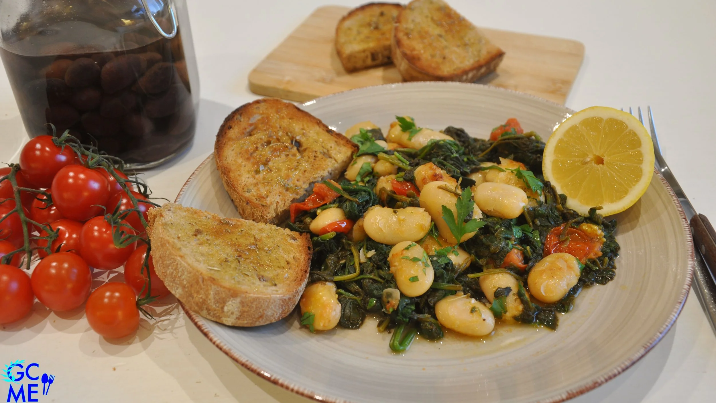 Giant Beans (aka Gigantes) Stew with Spinach in Garlic Sauce — Greek ...