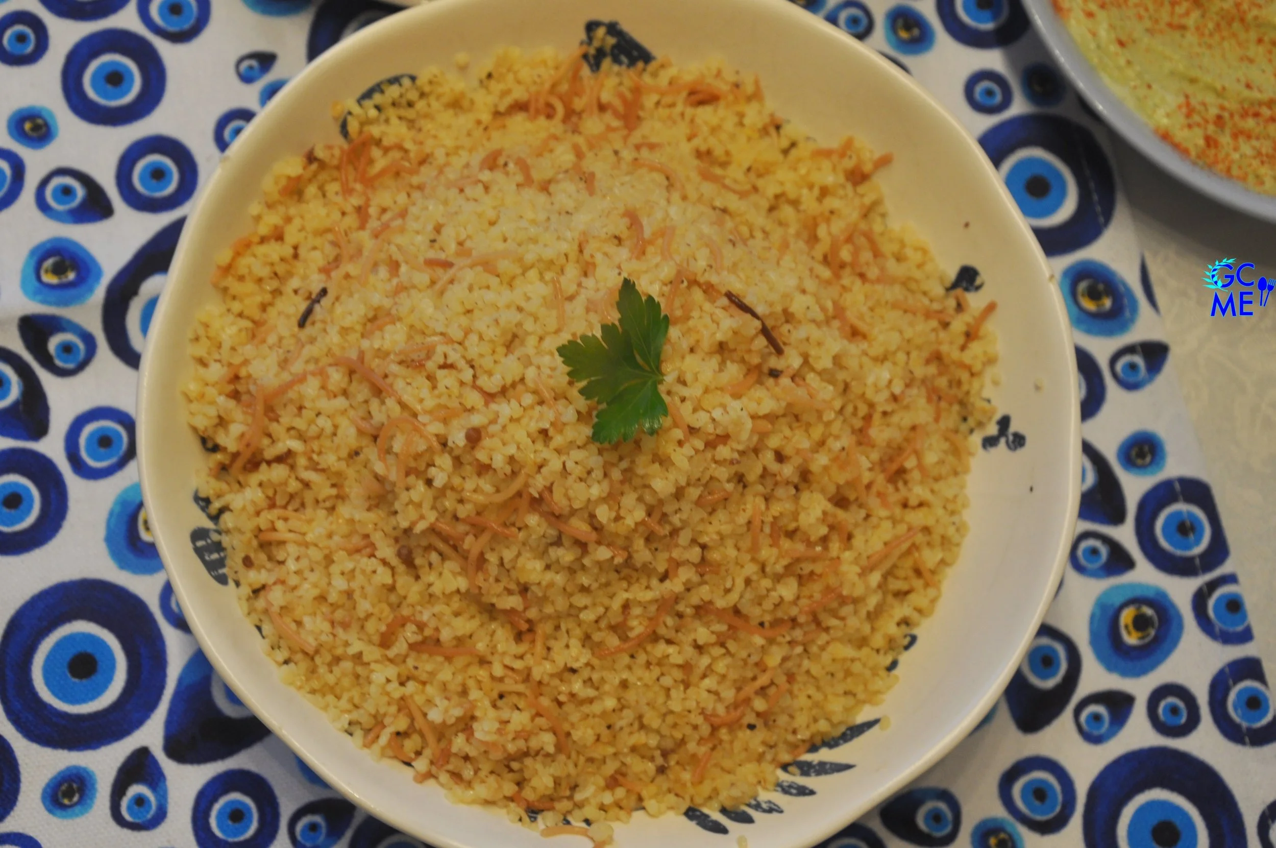 Cypriot Afelia Cooked Pork with Pourgouri Pilaf at a Birthday dinner ...