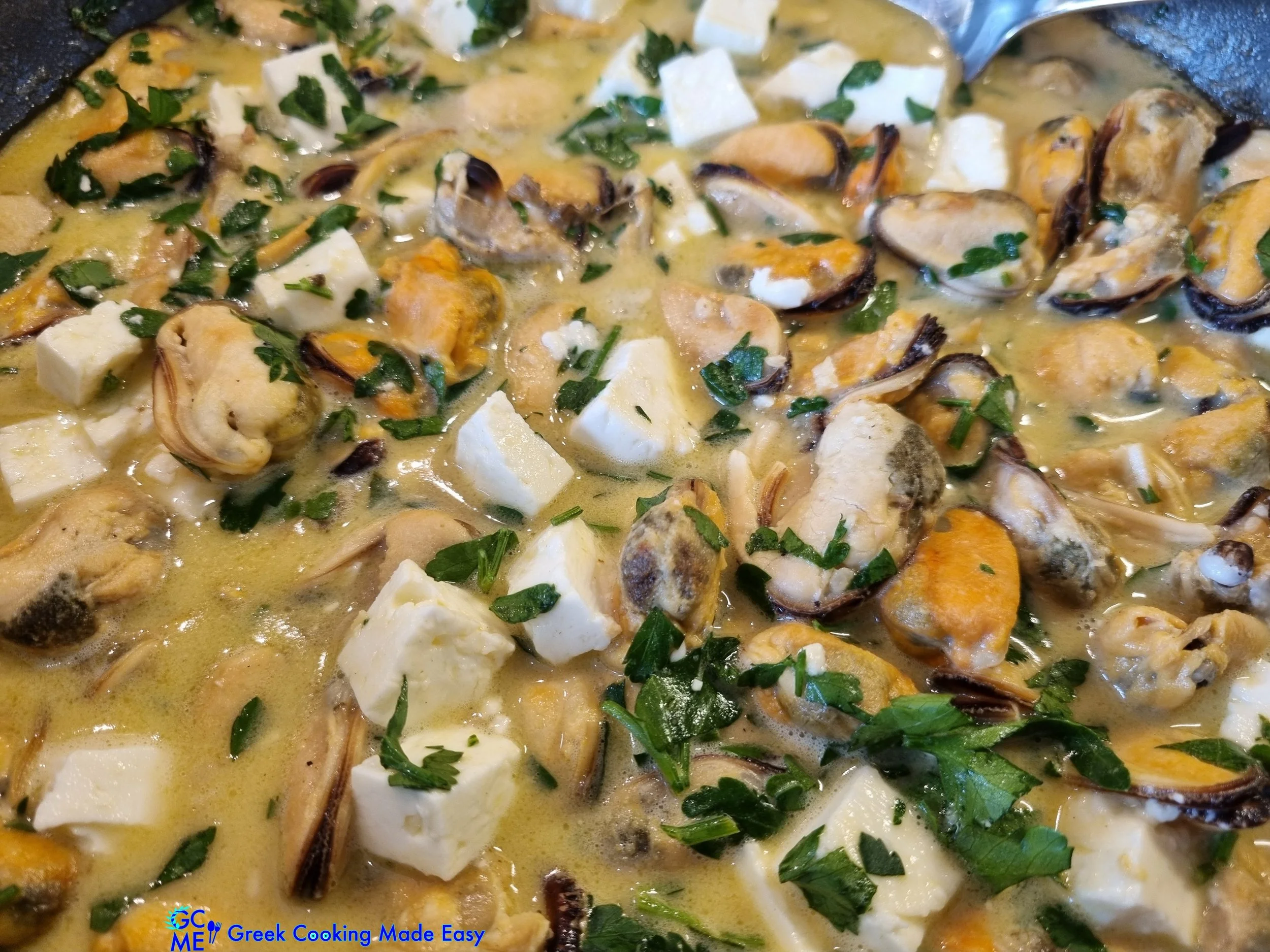 Spicy Greek Mussels Saganaki with Mustard Sauce and Feta — Greek ...