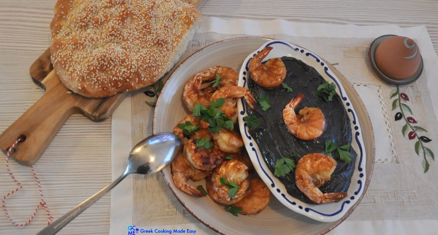 Fish Roe Salad/Dip aka Taramosalata with black ink and stir-fried ...