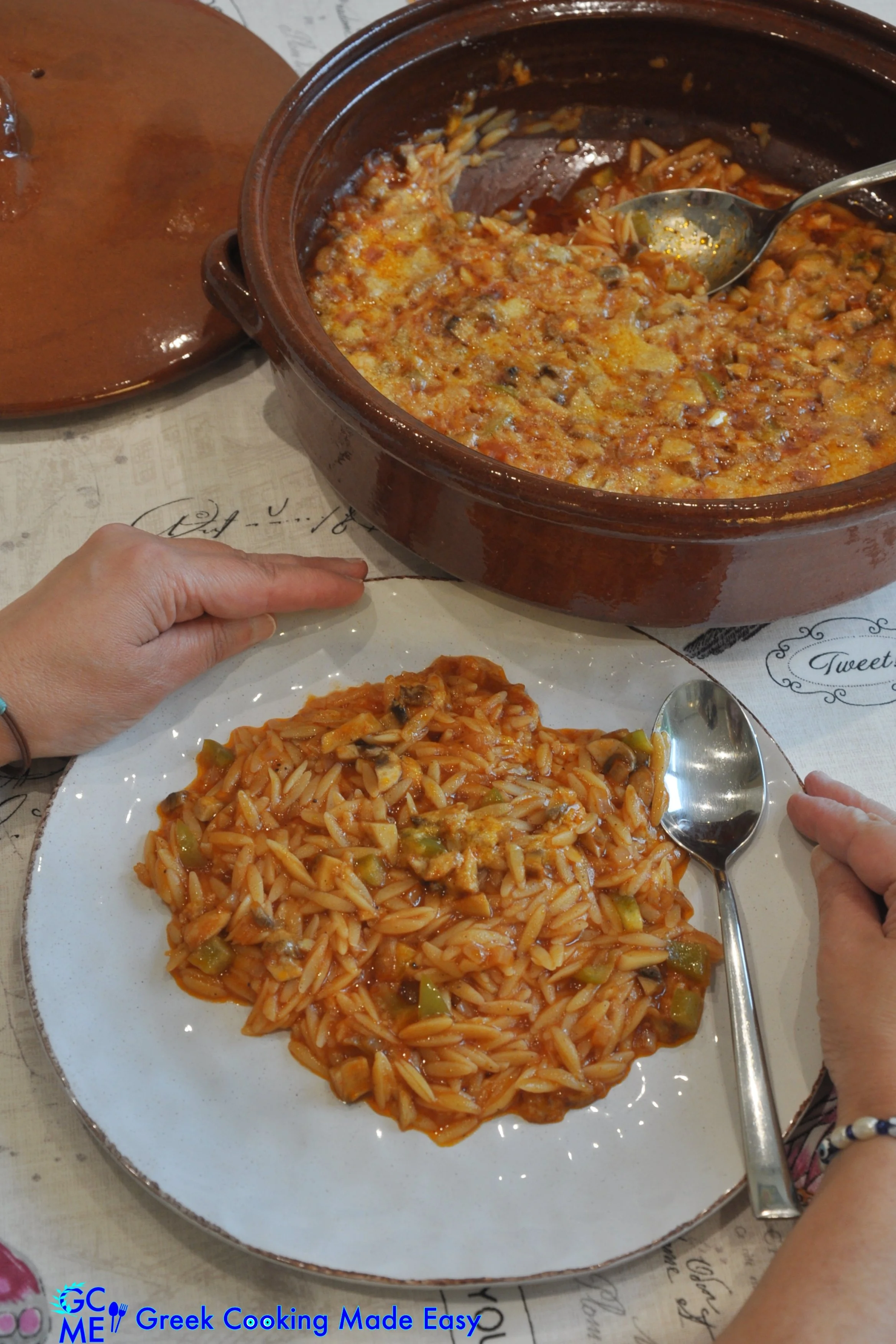 Oven Baked Greek Orzo aka Kritharaki in clay Pot — Greek Cooking Made Easy