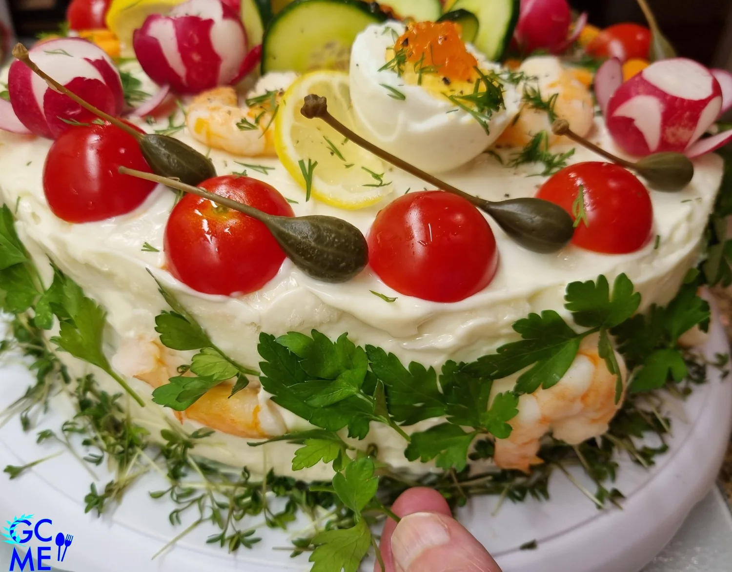 Majestic Sandwich Cake (tower) with Shrimp Salad for your Celebration ...