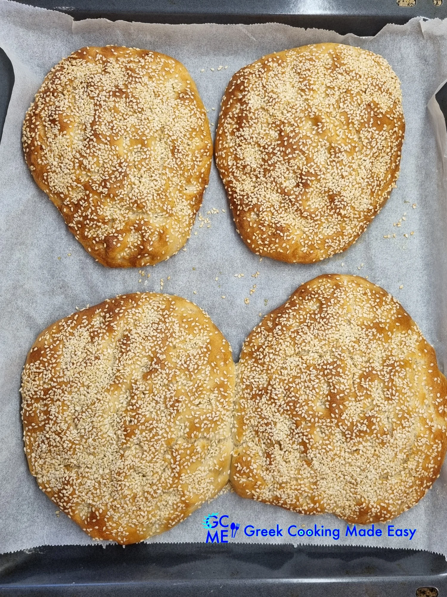 How to make Greek Lagana Flatbread with Tahini (no oil) — Greek Cooking ...