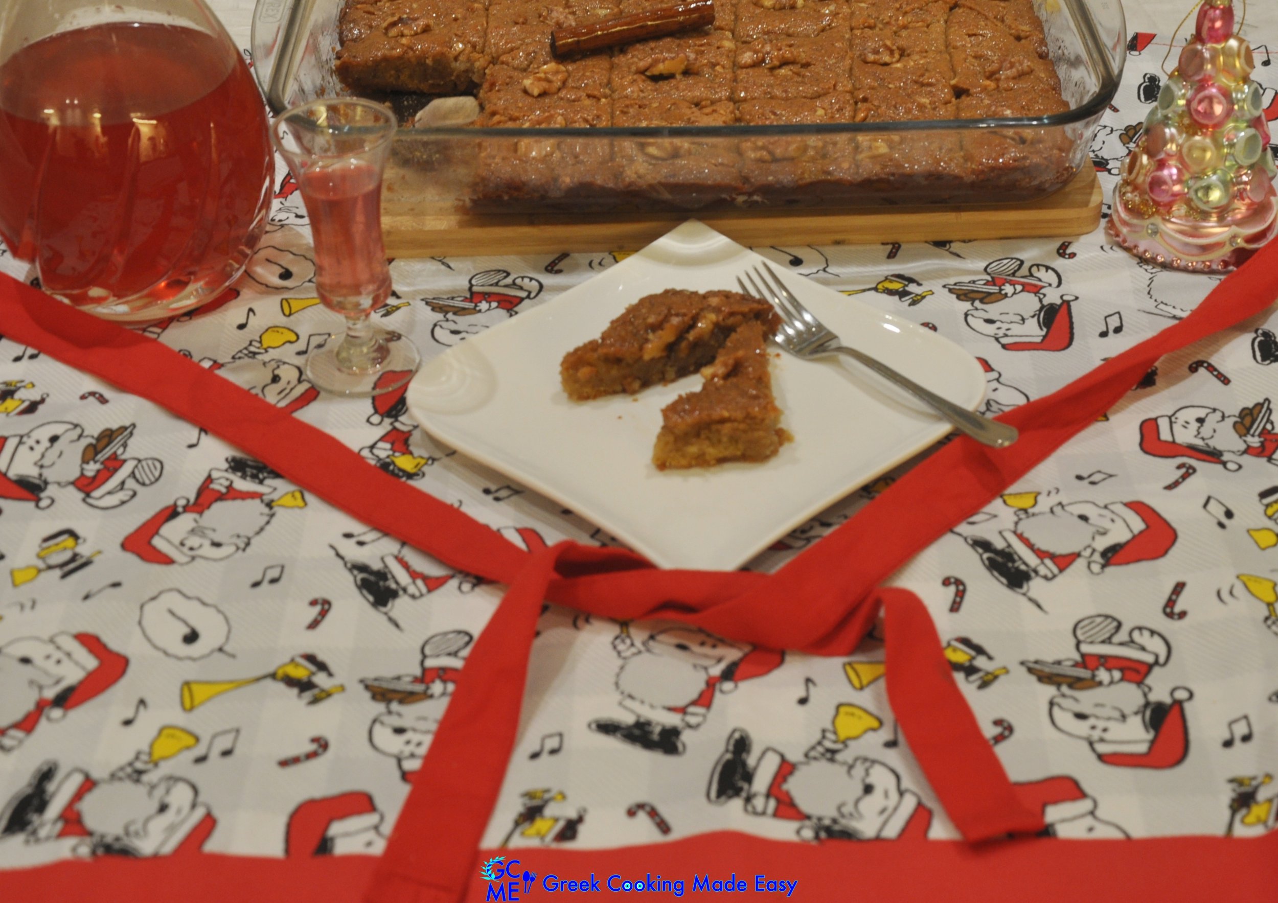 Greek Christmas Haslamas i.e. Melomakarono in a pan — Greek Cooking ...