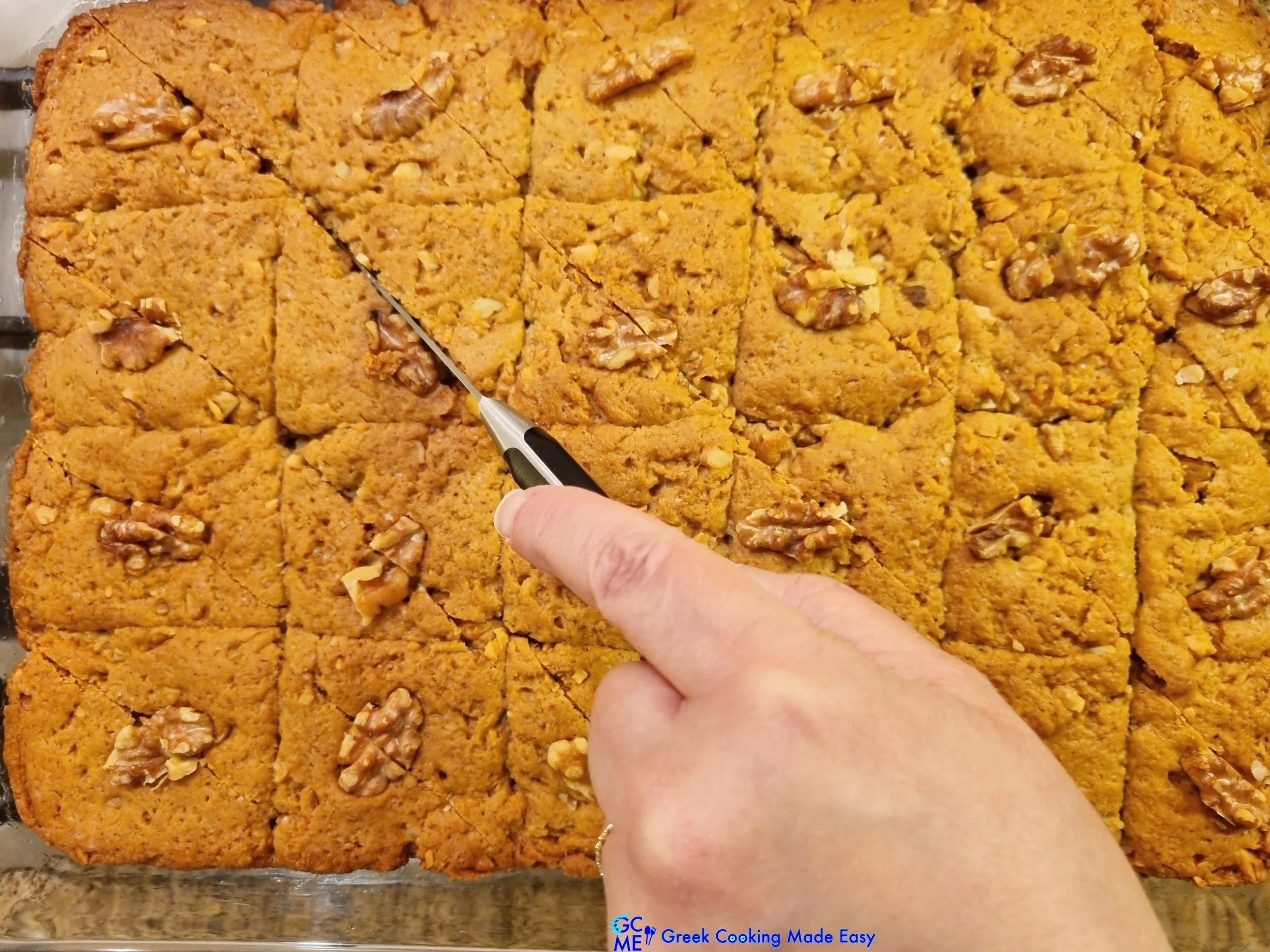 Greek Christmas Haslamas i.e. Melomakarono in a pan — Greek Cooking ...
