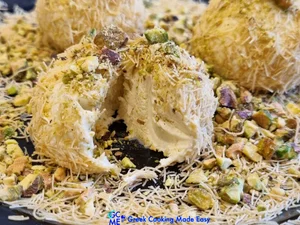 Greek Kaimaki Ice cream wrapped in Kataifi Pastry — Greek Cooking Made Easy