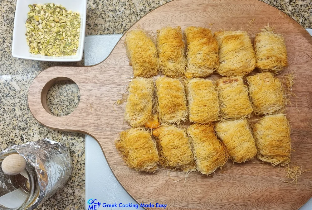 Greek Savory Kadaifi or Kataifi Rolls with Cheese and Honey — Greek ...