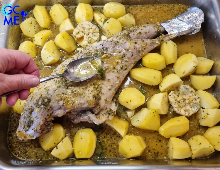 Roasted Goat's Leg with Potatoes in a Molasses and Sage Marinade ...