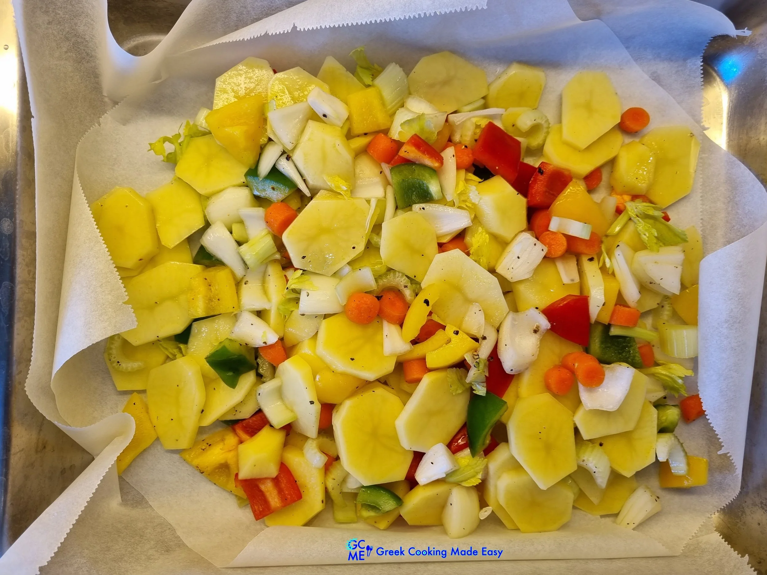 Greek Lamb Country Style with Potatoes, Peppers and Cheese aka Arnaki ...