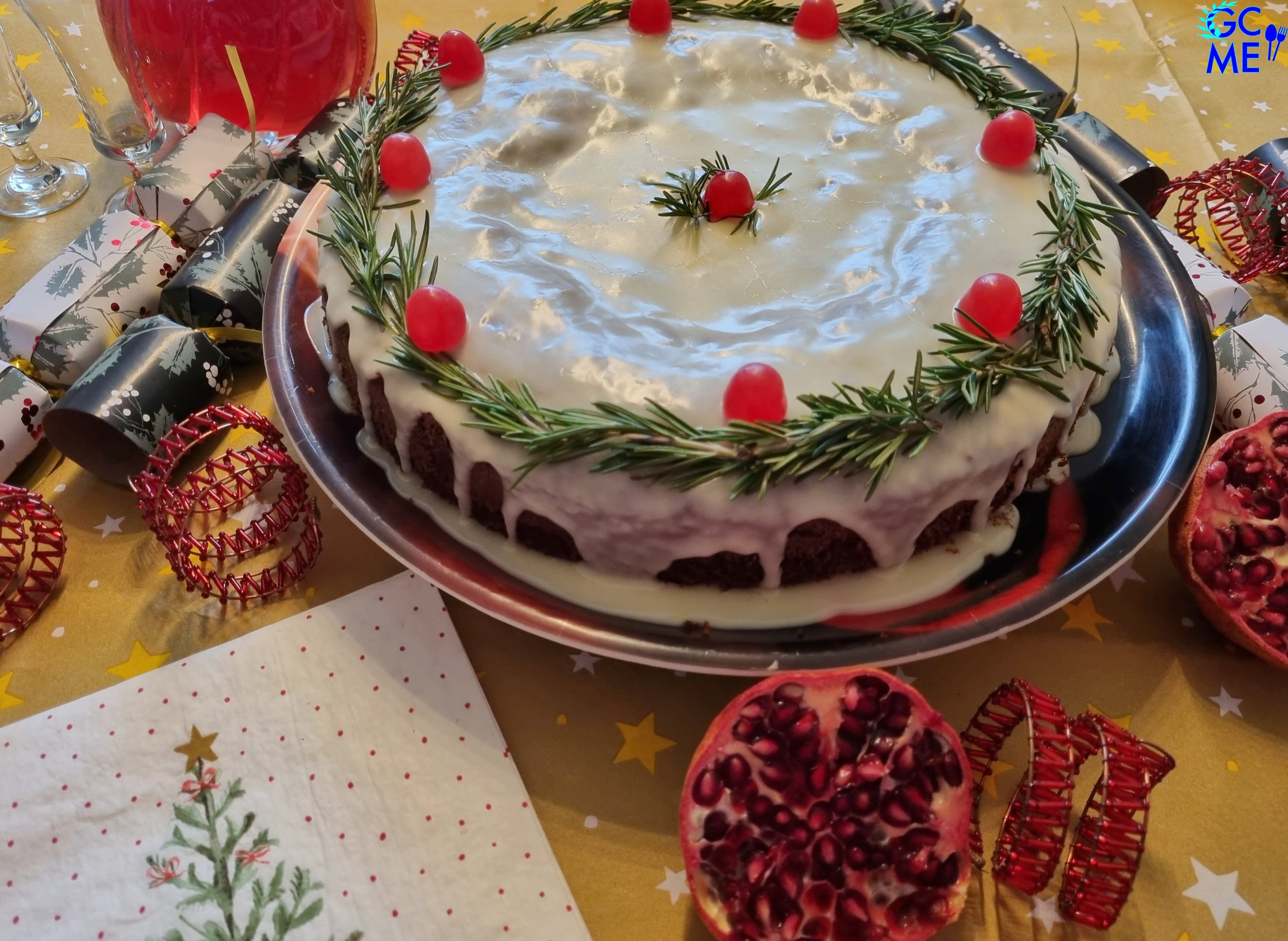 Greek Vassilopita (New Year) or Christmas Cake with dried Fruits and ...