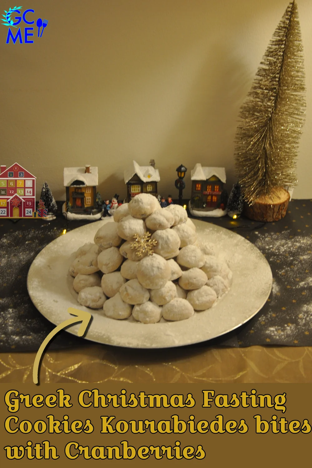 Greek Christmas Fasting Cookies i.e. Kourabiedes bites with Cranberries ...
