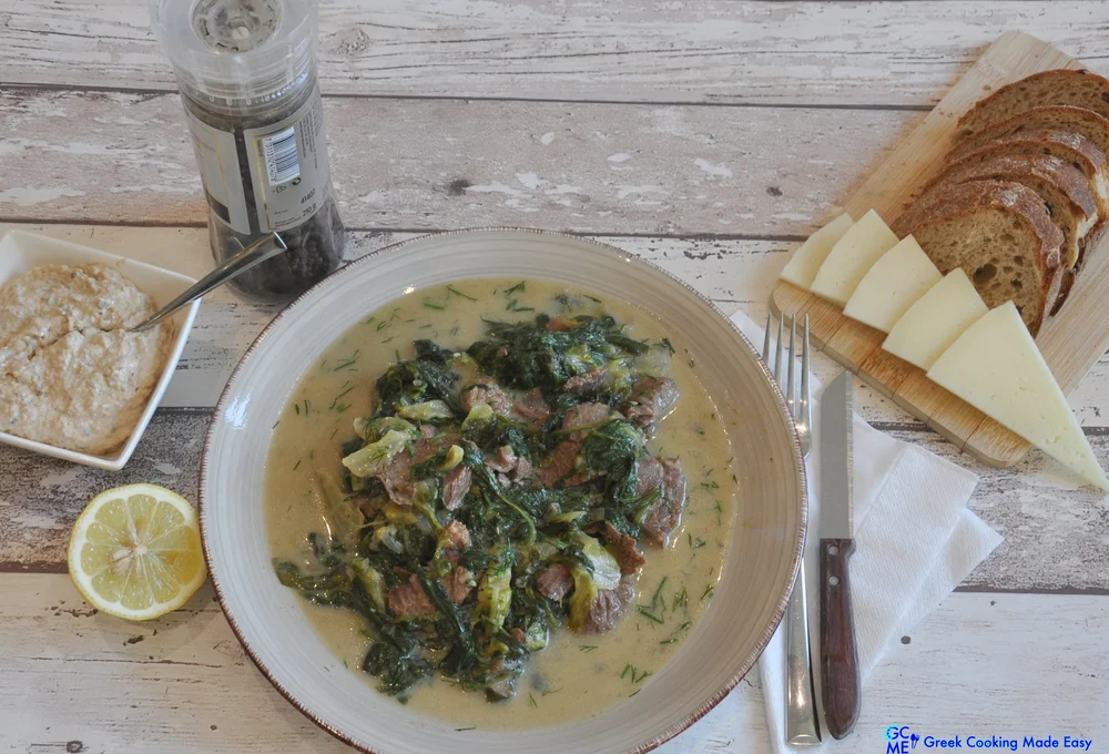 Beef Fricassee with Egg Lemon (avgolemono) sauce in pressure Cooker ...