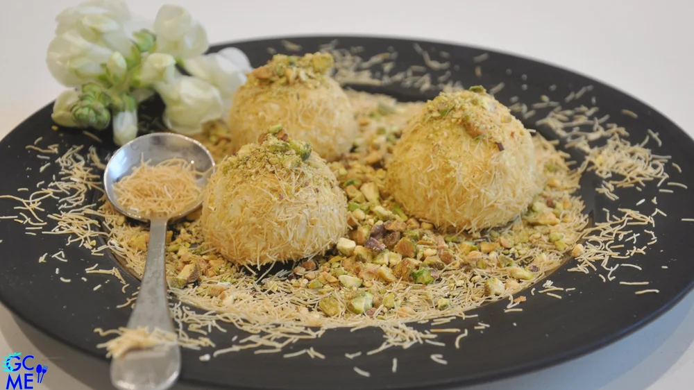 Greek Kaimaki Ice cream wrapped in Kataifi Pastry — Greek Cooking Made Easy