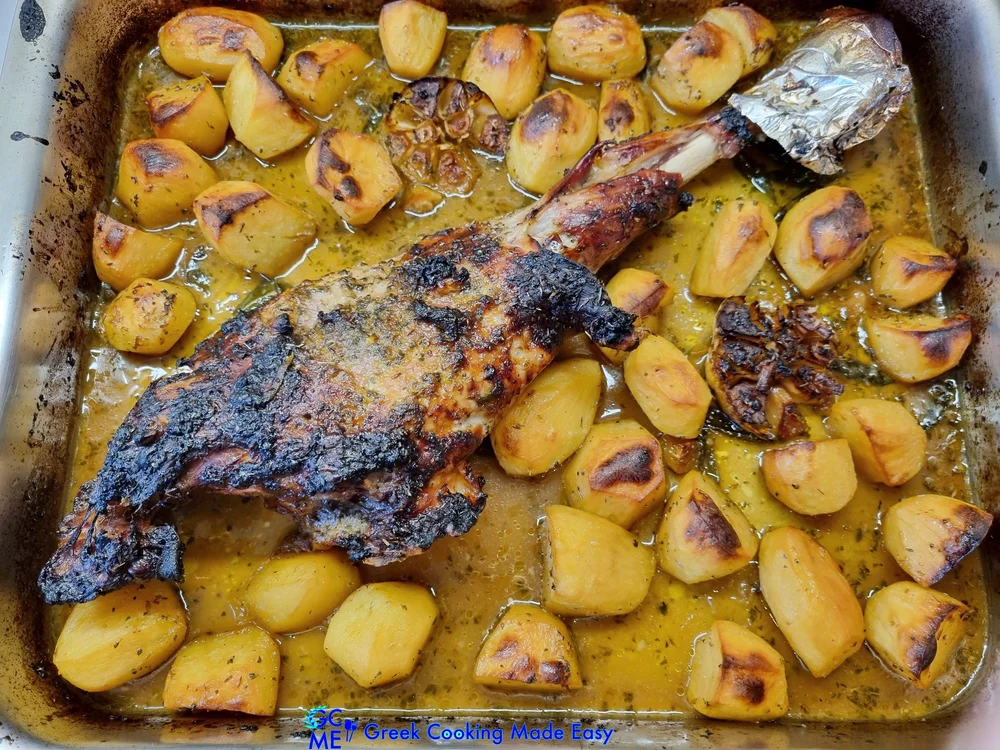 Roasted Goat's Leg with Potatoes in a Molasses and Sage Marinade ...