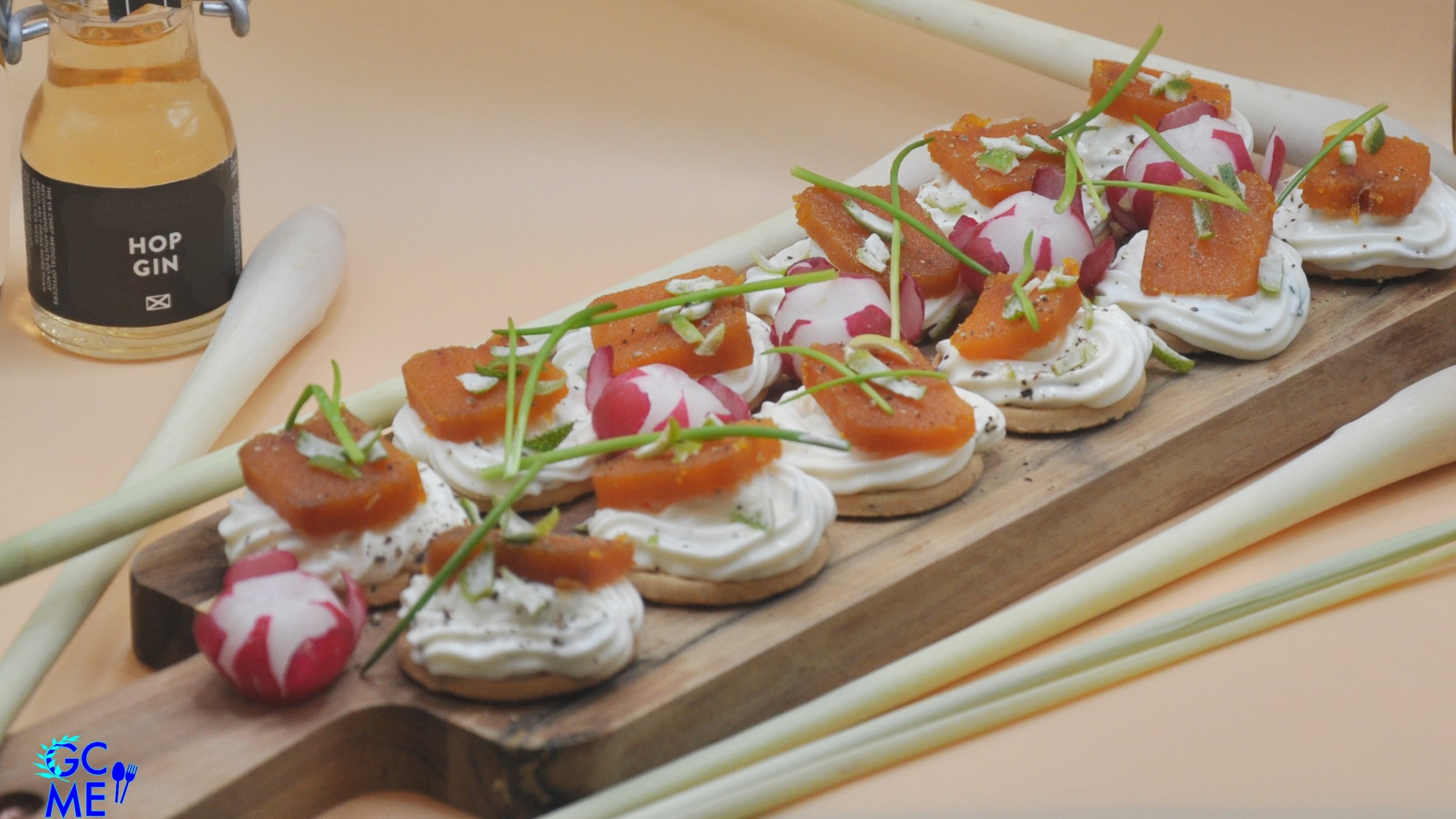 Bottarga (botargo, fish roe or avgotaraho) Canapés — Greek Cooking Made ...