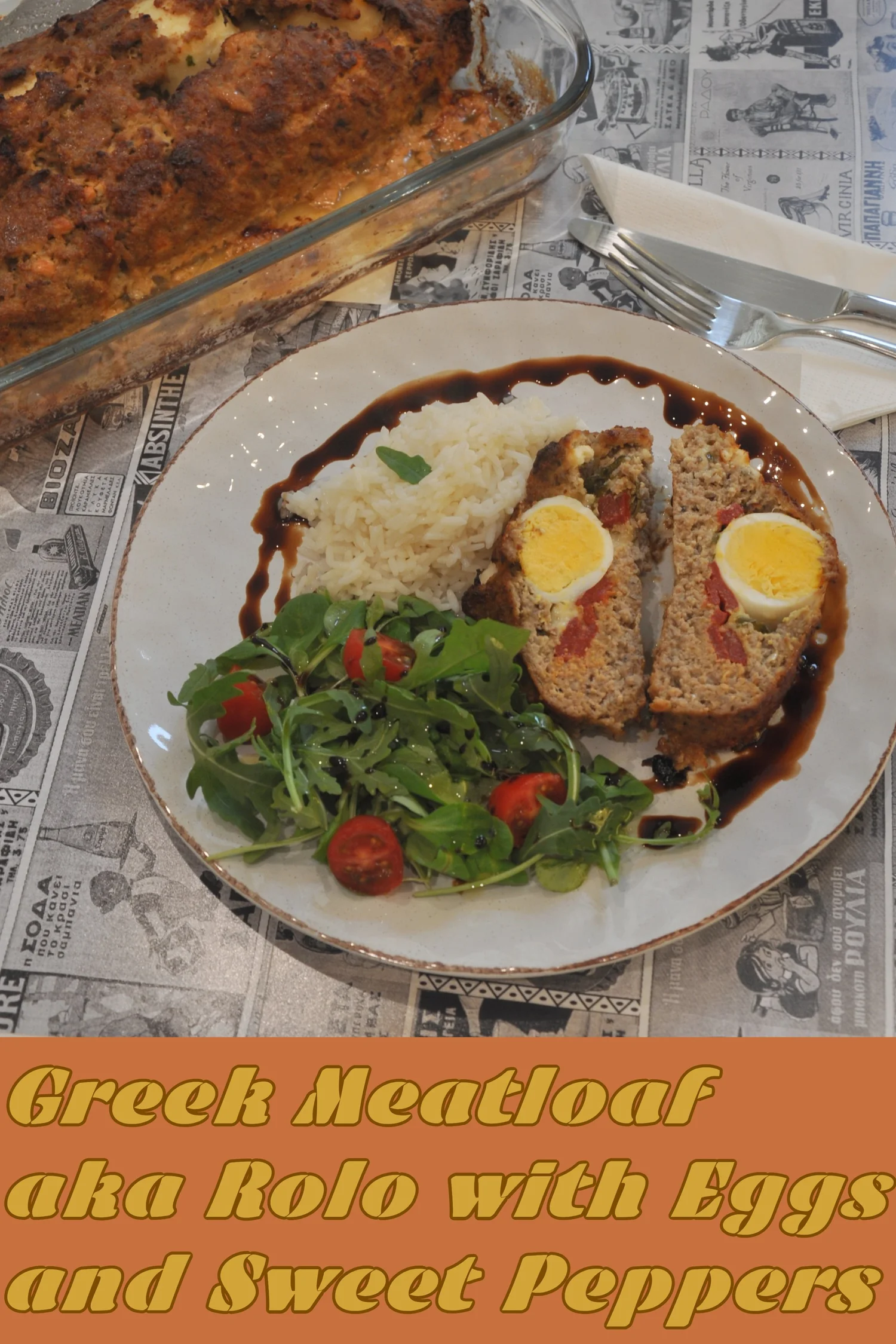 Greek Meatloaf aka Rolo with Eggs and Sweet Peppers — Greek Cooking ...