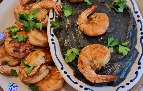 Fish Roe Salad/Dip aka Taramosalata with black ink and stir-fried ...