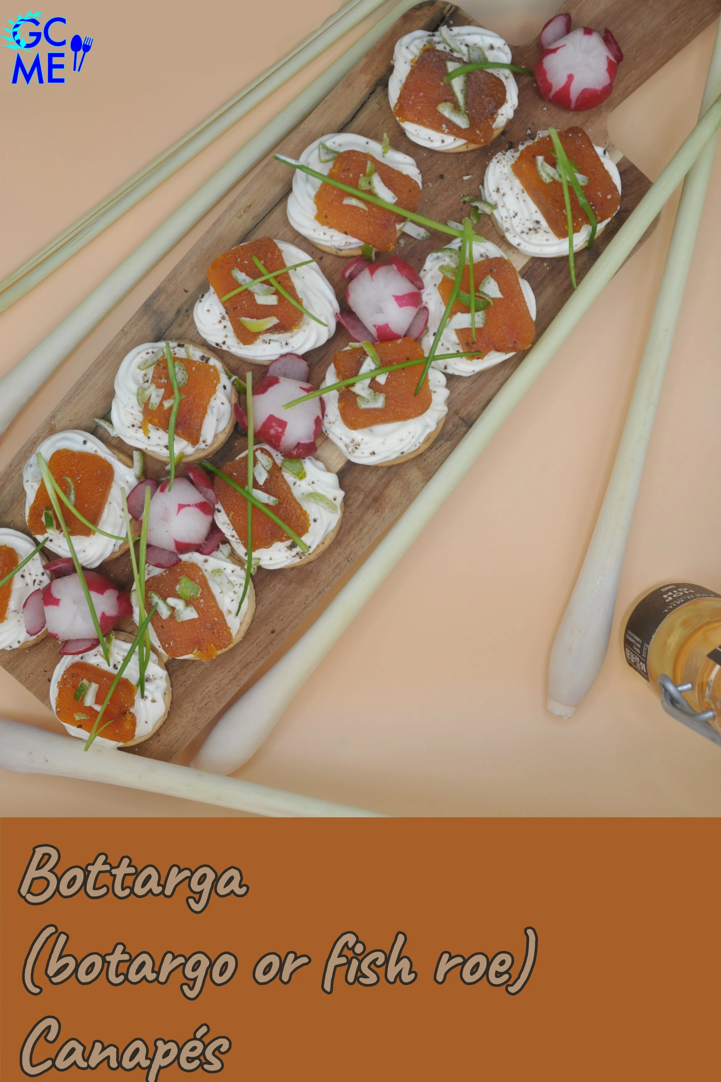 Bottarga (botargo, fish roe or avgotaraho) Canapés — Greek Cooking Made ...
