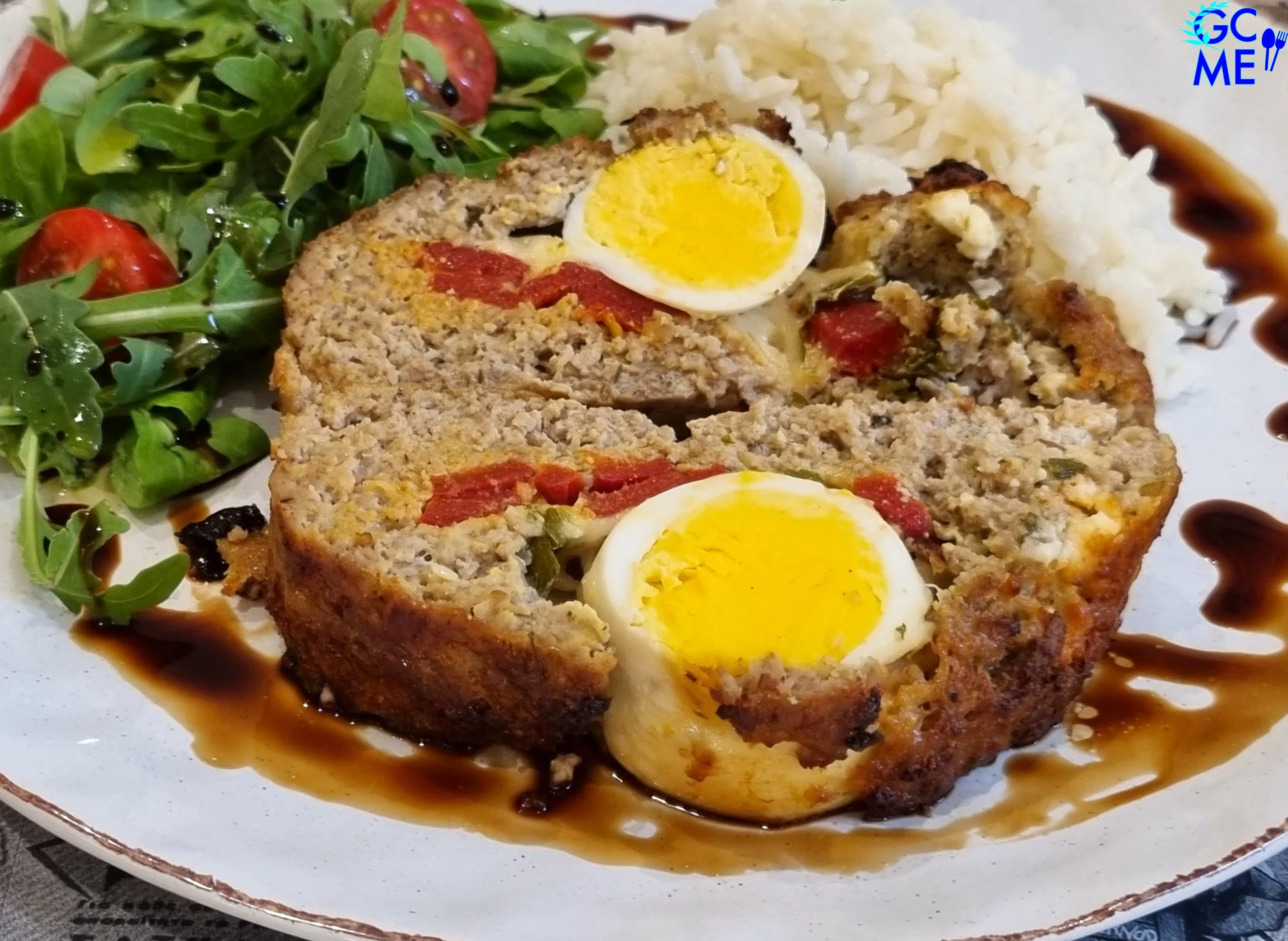 Greek Meatloaf aka Rolo with Eggs and Sweet Peppers — Greek Cooking ...