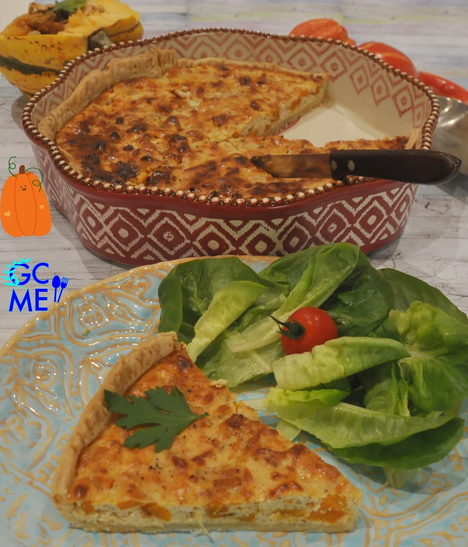 Savoury Tart with Pumpkin and Katiki cheese — Greek Cooking Made Easy