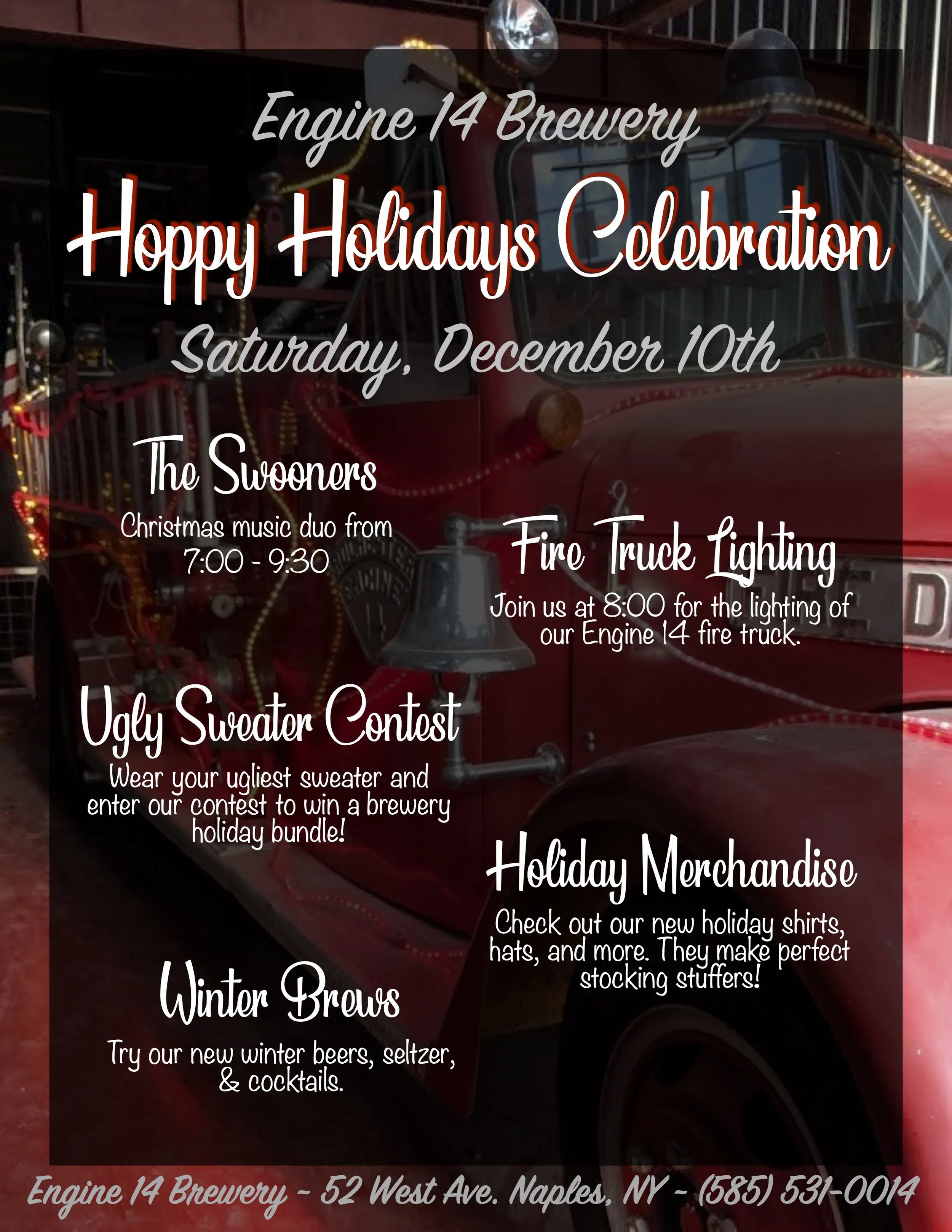 Hours and Events — Engine 14 Brewery