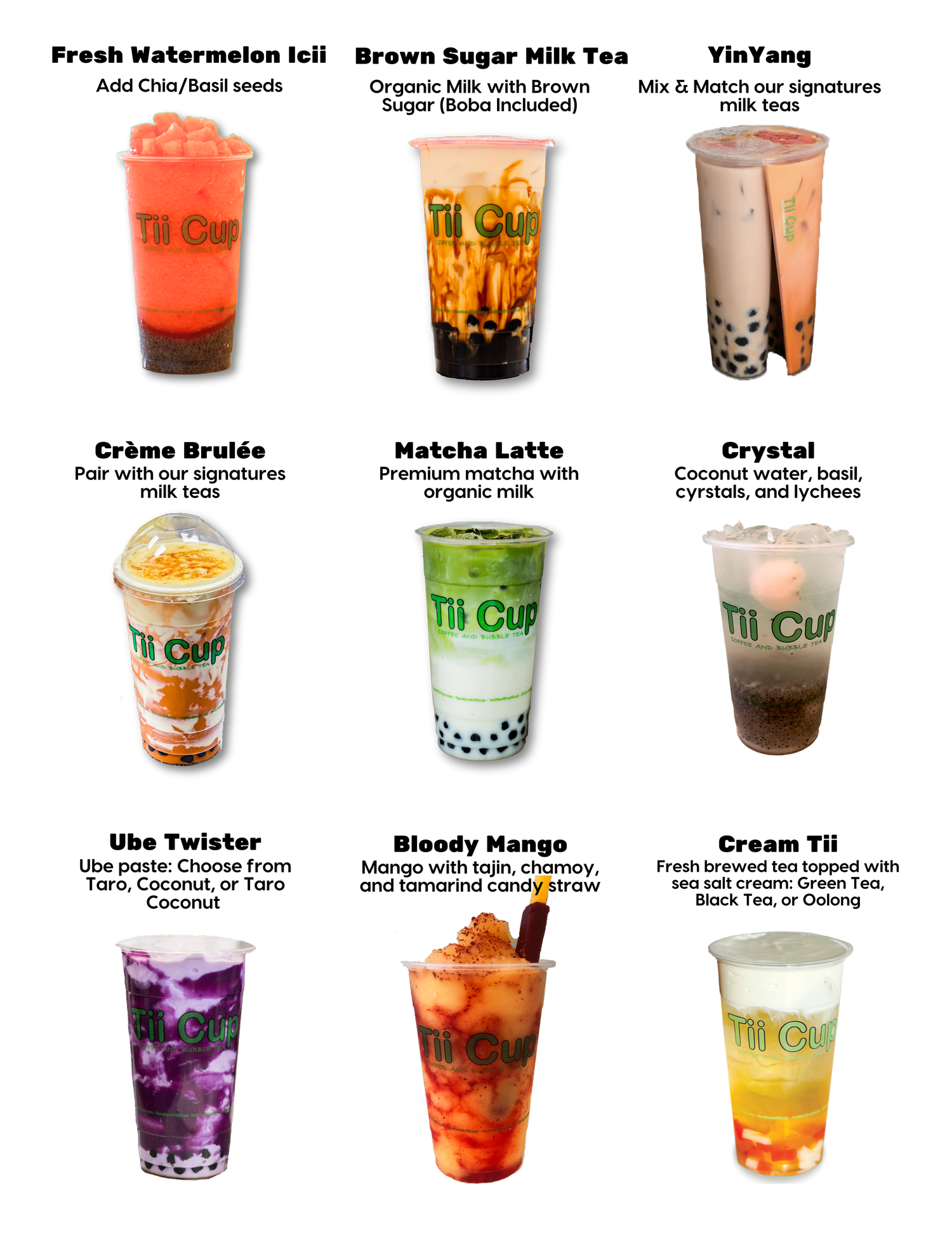 Menu — Tii Cup