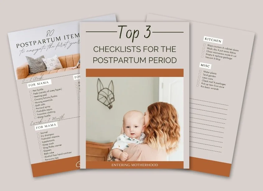Free Guide: 3 Checklists For The Postpartum Period — Entering Motherhood