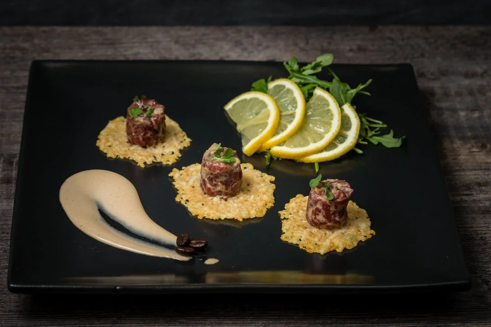 Venison Meat Tartare with wild game deer, elk, or moose. This is ...