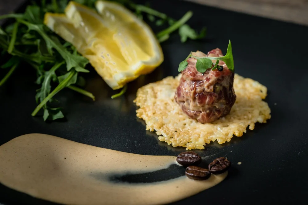 Venison Meat Tartare with wild game deer, elk, or moose. This is ...