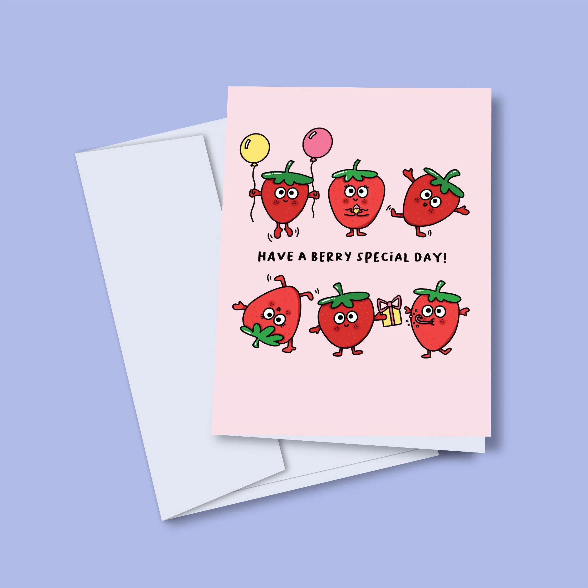 Strawberry Greeting Card — artbedo