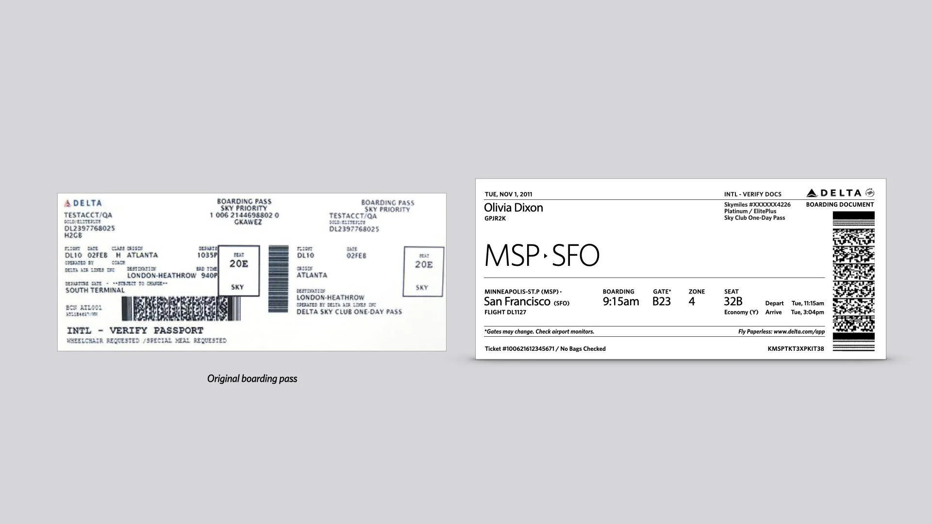 Delta Plane Ticket Template