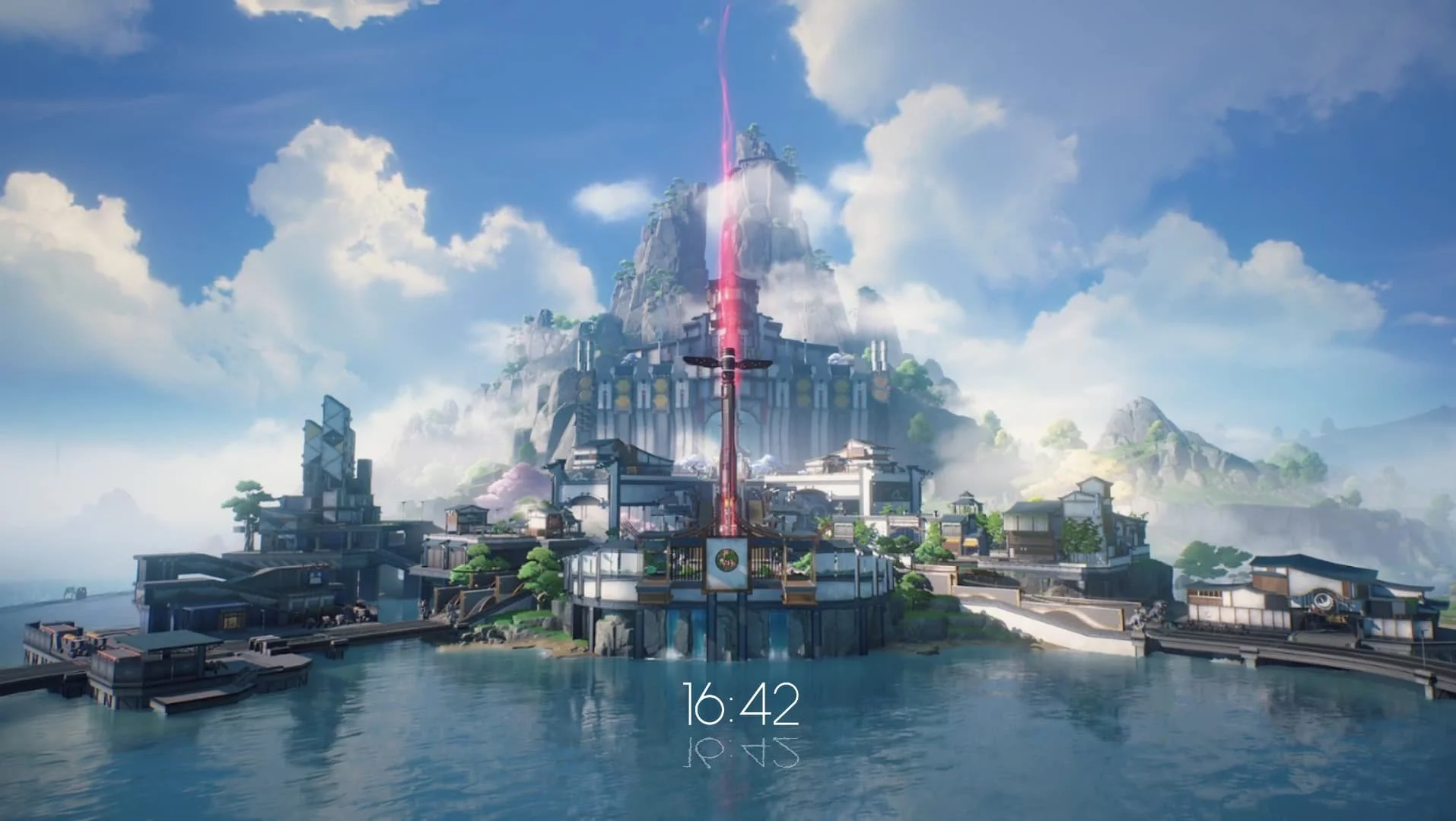 Monochrome Wave Animation | Triple-Screen 7680x1440 Wallpaper ...