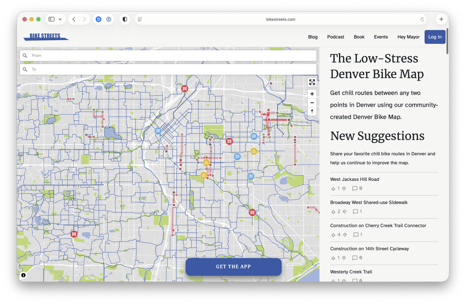 Bike Streets - The Low-Stress Bike Map